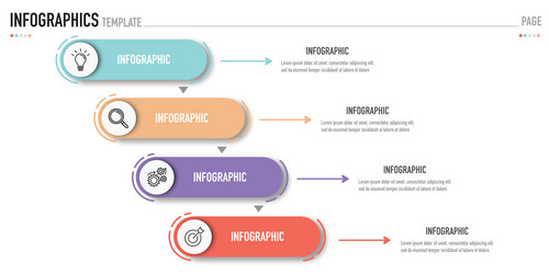 Circular and rectangular isometric infographic Vector Image