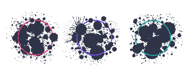 Abstract splatter borders grunge ink frames Vector Image