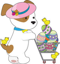Cute puppy easter Royalty Free Vector Image - VectorStock