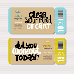 Fitness motivational quotes Royalty Free Vector Image