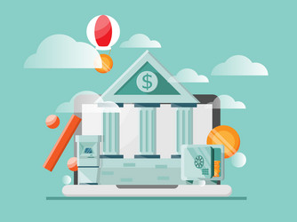 Open bank account online isolated cartoon Vector Image
