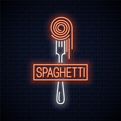 Pasta menu logo round linear spaghetti Royalty Free Vector