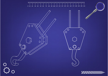 Crane hook blueprints Royalty Free Vector Image