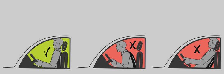 Spine postures for driver Royalty Free Vector Image