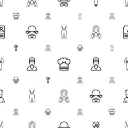 Profession icons pattern seamless white background