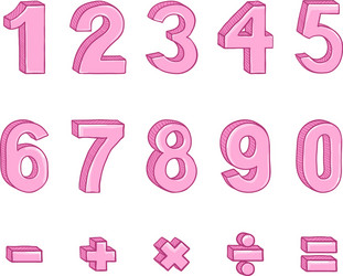 Cartoon - number seven the figure 7 Royalty Free Vector