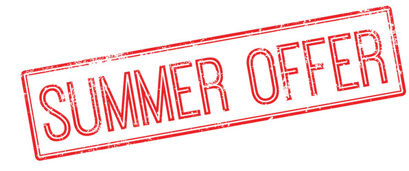 Summer offer black rubber stamp on white Vector Image