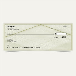 Bank cheque design with guilloche background Vector Image