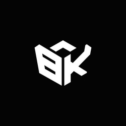 Bk logo monogram with square rotate style design Vector Image