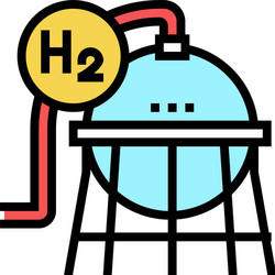 Hydrogen peroxide h2o2 line icon on white Vector Image