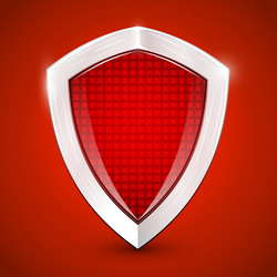 Red metal shield protection concept Royalty Free Vector