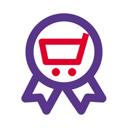 Shopping badge placed on carts Royalty Free Vector Image