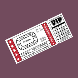 Vip ticket entrance icon Royalty Free Vector Image