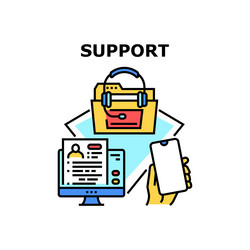 Helpdesk support concept color Royalty Free Vector Image