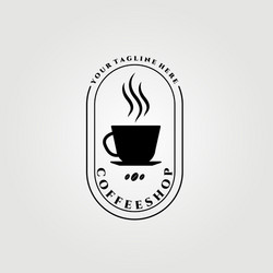 A cup coffee shop logo design cafe Royalty Free Vector Image