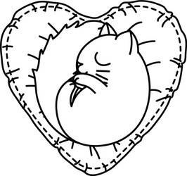 Cartoon cat wizard coloring page Royalty Free Vector Image