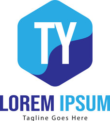 Initial ty logo template with modern frame Vector Image
