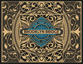 Retro card with design elements organized Vector Image