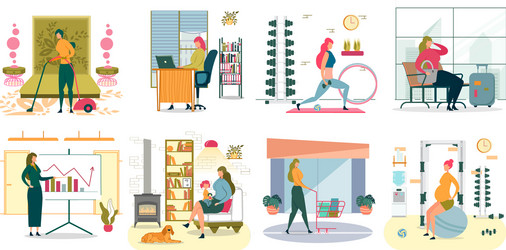 Cartoon Girl Daily Routine Vector Images (over 1,700)
