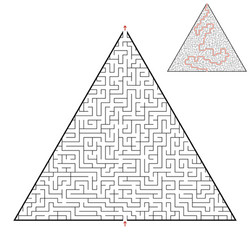 Difficult triangular labyrinth game for kids Vector Image