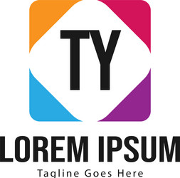 Initial ty logo template with modern frame Vector Image