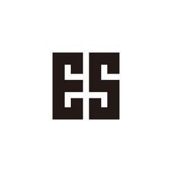 Letter es square geometric symbol simple logo Vector Image