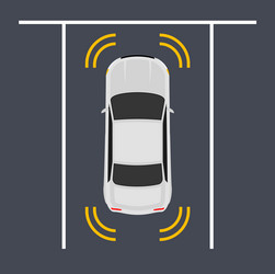 Autonomous car top view futuristic system guidance