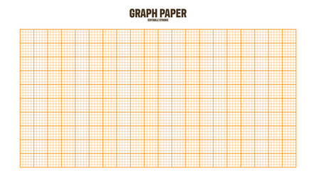 Sheet of orange graph paper with grid millimeter Vector Image
