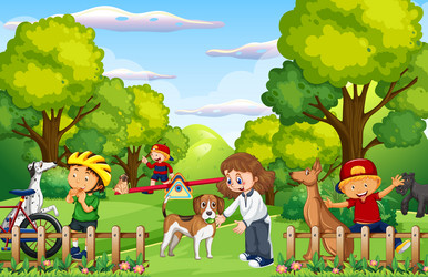 Happy school children stand Royalty Free Vector Image