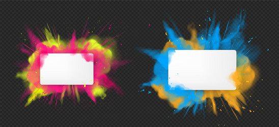 Colorful smoke flow and paint powder explosion Vector Image