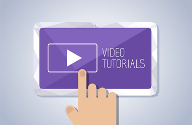 Video tutorial icon isolated on white background Vector Image