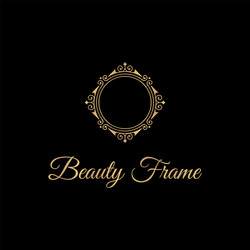 Elegant and luxurious stylish gold frame logo Vector Image