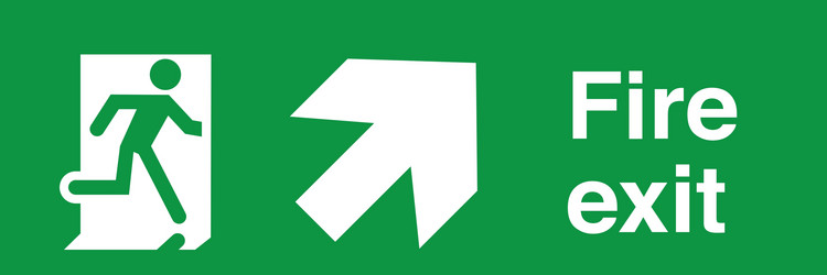 Fire evacuation meeting point sign Royalty Free Vector Image