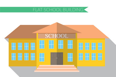 Campus building icon flat university Royalty Free Vector