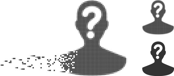 Colored pixel unknown person icon Royalty Free Vector Image