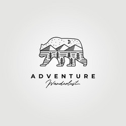 Adventure logo bear design bear logo grizzly bear Vector Image