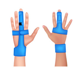 Plastic two sided finger splint Royalty Free Vector Image