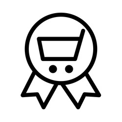 Shopping badge placed on carts Royalty Free Vector Image