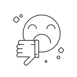 Bad feedback icon with black outline Royalty Free Vector