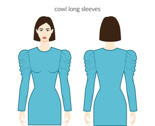 Cowl sleeves elbow length clothes character Vector Image