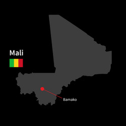 Bamako map detailed black map of city Royalty Free Vector