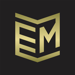 Em initial logo linked circle monogram Royalty Free Vector