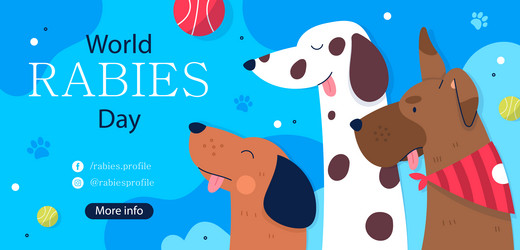 Flat for world rabies day the dog Royalty Free Vector Image