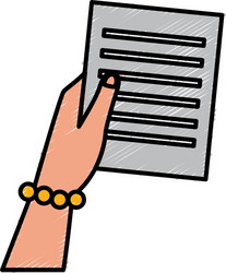 Hand holding document Royalty Free Vector Image