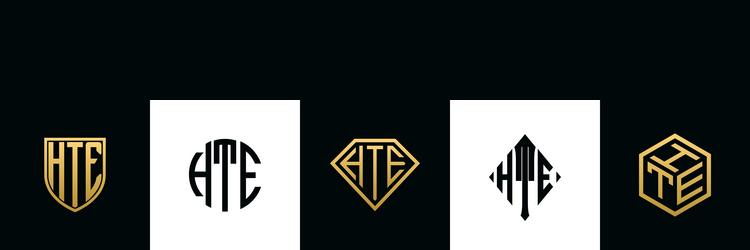 Initial letters ipf logo designs bundle Royalty Free Vector