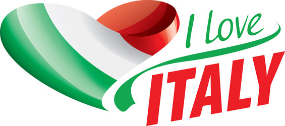 Italy lettering colors in flag Royalty Free Vector Image