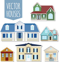 Colorful flat residential houses Royalty Free Vector Image