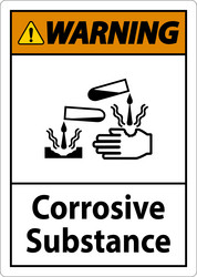 Warning sign corrosive substance on white Vector Image