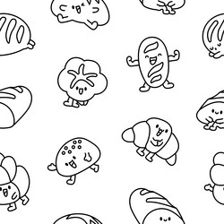 Cartoon happy bread coloring page Royalty Free Vector Image