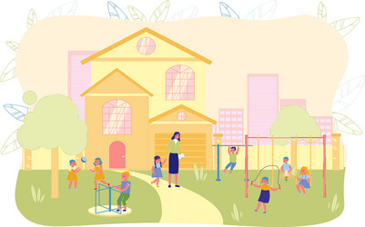 Kindergarten excursion Royalty Free Vector Image